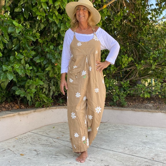 Pants & Jumpsuits | Overalls Jumpsuit Cotton Daisy Bohemian | Poshmark